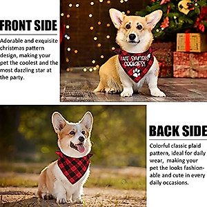 4 Pack Birthday Dog Bandanas - Classic Triangle Merry Christmas Printing Fall Plaid Xmas Pet Scarf Bibs Kerchief Gifts Set - Pet Holiday Accessories Decoration for Small to Large Puppy Dogs Cats