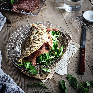 Nachtmann Bossa Nova Collection 9 Inch Salad Plate | Set of 2 Clear, Crystal Glass Plates for Dessert, appetizers and Salad | Perfect for Hosting or Gift | Dishwasher safe