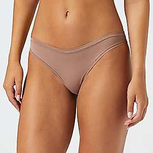 Amazon Essentials Women's Cheeky Brazilian Underwear, Pack of 6, Black/Dusted Pearl, Large