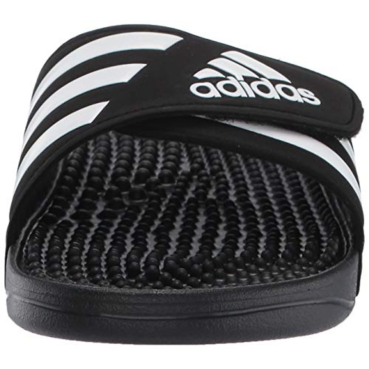 adidas Women's Adissage Slides Sandal, Black/White/Black, 7
