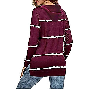 BXzhiri Striped Full Zip Long Sleeve Lightweight Sweatshirts for Women Jacket Coat Lightweight Sweatshirts