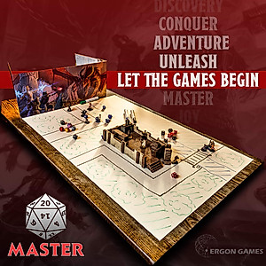 Ergon Games Silicone Battle Grid Mat for TTRPG | White 2' x 3' Dungeon Master Mat. for use with Dry Erase Markers.