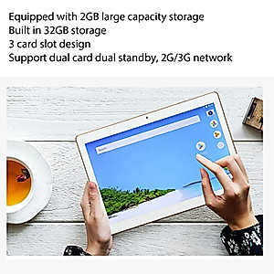 LBEC 10.1 Inch Tablet 1280x800 HD Tablet White Portable RAM 2GB Dual Card Dual Standby for Office Phone Calls (US Plug)