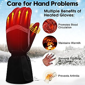 Rabbitroom USB Heated Gloves for Women Men Rechargeable Waterproof Cold Weather Arthrithis Gloves Touchscreen Thick Cotton Heated Gloves Design for Winter Gift Motorcycle Skiing Hunting WorkingCycling