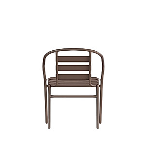 Flash Furniture Lila Bronze Metal Restaurant Stack Chair with Metal Slats