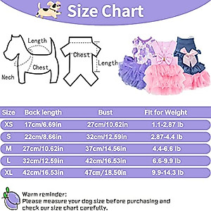 Sebaoyu Dog Dresses for Small Dogs Girl 3 Pack Summer Puppy Clothes Outfit Apparel Female Cute Cat Skirt Pup Tutu Pink Yorkie Clothing Breathable Pet Dress for French Bulldog Chihuahua (AA, X-Small)
