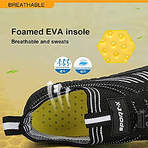 Womens and Mens Water Shoes Barefoot Quick-Dry Beach Pool Shoes Hiking Shoes for Surf Swim Water Sport Black