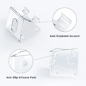 DARENYI Acrylic Cell Phone Stand for Desk, Clear Phone Holder Dock for Desk, Compatible with iPhone 13 12 11 Pro Max XR XS X SE 8 iPad All Android Phones Tablets