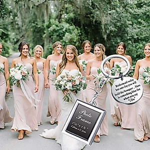 PLITI Bridesmaid Keychain Bridesmaid Proposal Gift Junior Bridesmaid Wedding Gift From Bride Bouquet Charm Bridal Shower Gift (Bridesmaid photo Do ky)