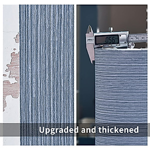 Haimin Grasscloth Wallpaper Textured 24in X 393in Fabric Contact Paper Grey Blue Wall Paper Textured Linen Peel and Stick Self-Adhesive Thick Vinyl Embossed Film Wallpaper (Gray Blue)