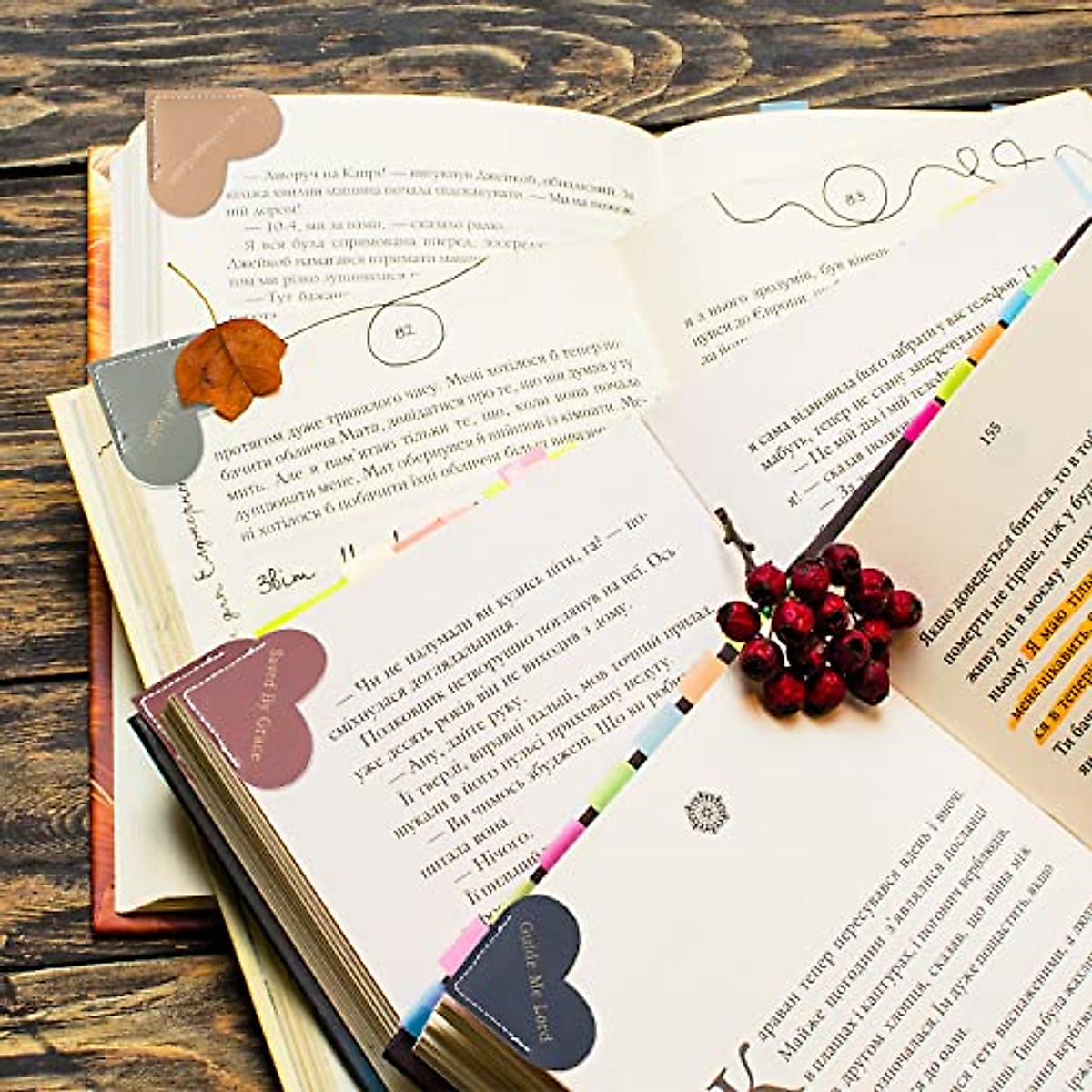 12 Pieces Bible Verse Leather Heart Bookmark Cute Heart Page Corner Bookmarks for Book Lovers Leather Bookmarks Reading Accessories for Office School Home Women Men Bookworm Present Supplies, 6 Styles