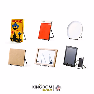 Made in USA 12-Pack Sturdy & Durable Adjustable Metal Easels to Display Books, Frames, Comics, Plates & More - Unique on The Market