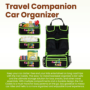 Kuddly Kids Backseat Car Organizer Kid-Safe, Easy-Install Toy/Clutter Organizer, Ultimate Storage Solution, Road Trip Travel Friendly Caddy/Holder for Busy Parents - Car Clutter Control Toy Organizer