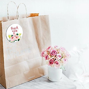 Pink Flower Thank You Stickers, 2 inch 50PCS Self-Adhesive Thank You Labels Great for Wedding, Small Business, Bakeries, Handmade Goods, Birthday Party Favors Labels & Mailing Supplies.