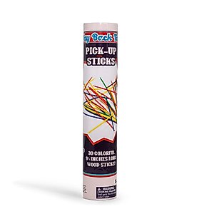 Way Back Toys Pick Up Sticks, 30 Colorful Wooden Sticks and Easy to Carry Container, Game of Steady Hands and Skill, Novelty Family Fun Game for Ages 5 and up