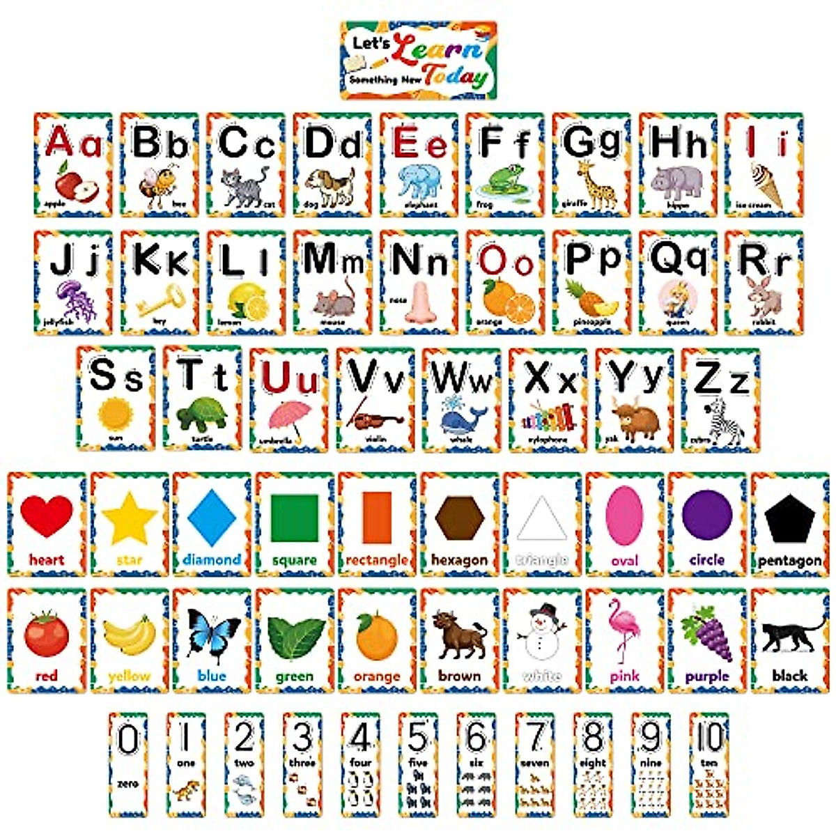 D-FantiX Magnetic Responsibility Chart and 58 Pieces Alphabet and Number Bulletin Board Set