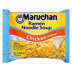 Maruchan Ramen Less Sodium Chicken, 3.0 Oz, Pack of 24