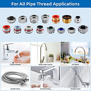 15pcs Faucet Adapter Kit, Brass Faucet Aerator Adapter Set Male Female Kitchen Faucet Adapter Converter to Faucet Aerator, Garden Hose, Standard Hose in RV, Apply on Both Removable and Cache Aerator