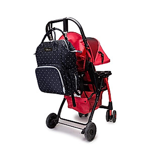 Milky Chic Mommy Diaper Bag- Waterproof USB Charging Port Stroller Straps Changing Pad (Dots)