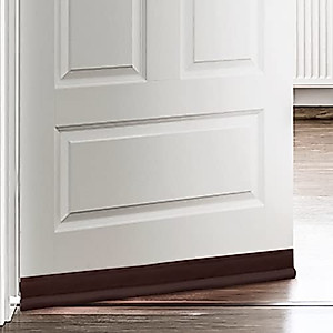 Aosivm Under Door Draft Stopper,Door Draft Blocker,Under The Door Draft Guard,Weather Stripping Noise Cold Air Blocker Window,Washable,Dust Proof,Removable,Adjustable Door Sweeps 38" (1Pc Coffee)