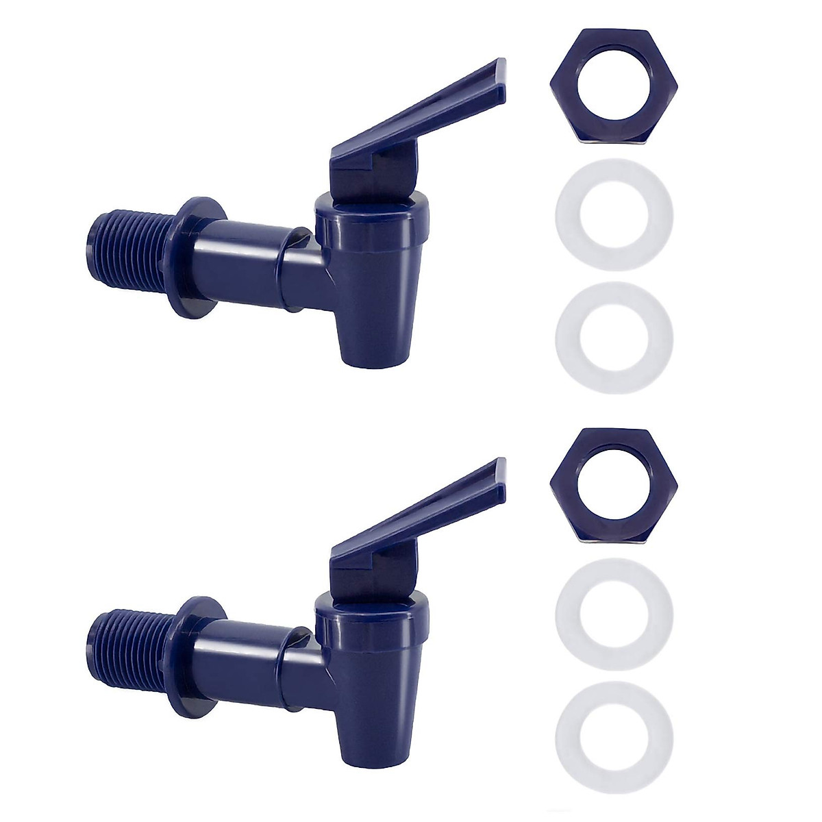 Hgzaccompany Replacement Cooler Faucet Water Bottle Jug,Water Dispenser Tap Set,BPA-Free Plastic Spigot Spout Water Beverage Lever Pour Dispenser Valve,Water Crock Tap (2 Blue)