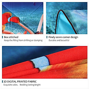 Qucover Dolphin Comforter Set Twin Size 3-Piece Blue Ocean Sea Animall Tropical Fish Comforter Set with 2 Pillowcases for Teen Boys, Twin 59x79 Inches