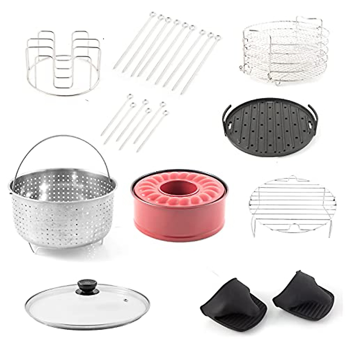 NuWave Duet Pressure Cooker, Air Fryer & Grill Combo Cooker Deluxe with Removable Pressure and Air Fry Lids, 6qt Stainless Steel Pot, 4qt Stainless Steel Air Fryer Basket