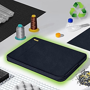 Laptop Case 15 15.6 16 Inch Sleeve Recycled Water Resistant Cover for MacBook Pro 16" & 15.4", Surface Book 2/1 15" and Most Popular 15"-16" HP Dell Lenovo Asus Acer Razer MSI Notebooks,Black