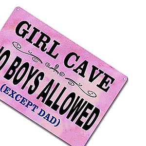 Kawaii Girl Cave Metal Sign Cute Girls Room Decorations For Bedroom And Bathroom Pink Gamer Room Door Decor Teenager Girly Things Cool Stuff For Your Room Accessories Wall Posters