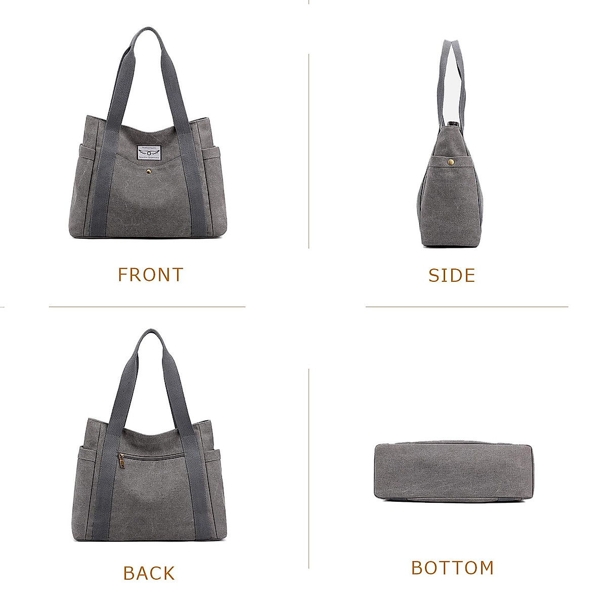 Tote Bag for Women Canvas Totes Purse Shoulder Handbag Top Handle Work Bags for Daily Leisure Shopping