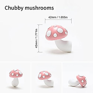 JADDSA Mushroom Fridge Magnet 3D Resin Refrigerator Magnets Stickers Cute Magnets Kitchen Decoration,Decorative Magnets with Double-Sided Stickers to Satisfy Any Panel. (Pink)
