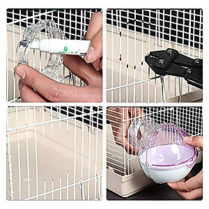 CHUQIANTONG Small Animal Bath House,Pet Toy Acrylic Hamster Bathroom Cage Toilet Bathtub Sand Bath Container Removable, Suitable for Chinchilla Syrian Hamster Gerbil (Pink)