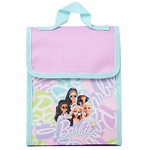 Barbie Girls 4 Piece Backpack Set | Kids Multicolor Rucksack Bundle with School Bag, Pencil Case, Lunch Bag & Water Bottle