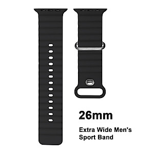 6 Pack Ocean Band Compatible with Apple Watch Band Ultra 49mm for Women Men, Silicone Adjustable Sport Band with Metal Buckle for Apple Watch iWatch Series Ultra Strap (Black/Midnight/White/Deep