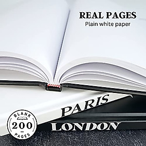 Decorative Books – 3 Book Set – Living Room Décor – Shelf Decoration – London, Paris & New York Fashion – Designer Books – Coffee Table Décor – Faux Books for Decoration – Black & White Themed