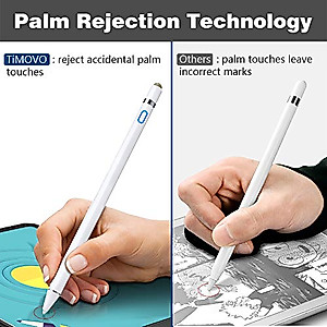 TiMOVO Stylus Pen for iPad, Apple Pencil for iPad 10/9/8/7/6th Generation,2022 iPad Pro 12.9/11,iPad Air 5/4/3,Mini 6/5 Precise Writing/Drawing, Palm Rejection Apple Pen for Touch Screen, White