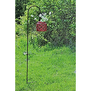 Ashman Black Shepherd Hook 48 Inch (2 Pack), 10MM Thick, Super Strong, Rust Resistant Steel Hook Ideal for Use at Weddings, Hanging Plant Baskets, Solar Lights, Lanterns, Bird Feeders.