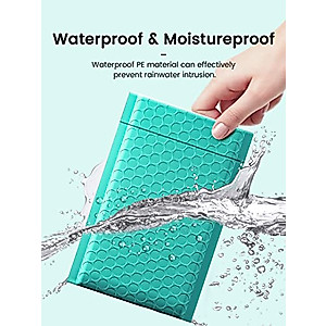 GSSUSA Teal Bubble Mailers, 4x8" Inches, 50 Pack, Usable Size 4x7" Bubble Mailers, Packaging for Small Business, Shipping Envelopes, Packaging Bags, Padded Envelopes, Shipping Supplies
