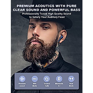 Myinnov Active Noise Cancelling Wireless Earbuds,Bluetooth 5.3 Headphones with 6 Microphones,Ture Wireless in-Ear Detection Ear Buds, IPX6 Waterproof Stereo Earphones for iPhone&Android