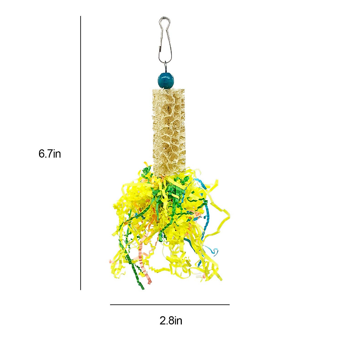 EBaokuup Bird Parrots Shredding Toys Parakeet Chewing Toys Bird Loofah Toys Parrot Cage Shredder Toys Bird Foraging Hanging Toys Bird Accessories for Parrots Lovebird Cockatiel Conure African Grey