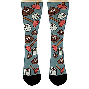 ThisWear Practical Joke Gifts for Women and Men TP and Poop Socks Funny Accessories 6-Pair Novelty Crew Socks