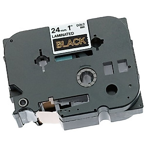 Brother TZ354 1in Labeling Tape (26.2ft, Gold on Black)