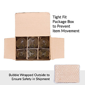 Simba Lighting C7 4W Replacement Bulb (6 Pack) for Night Light, Clear Candle Shape, 120V, E12 Candelabra Base, Dimmable, 2700K Warm White