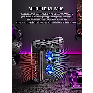 [Gaming PC] Mini PC Ryzen 9 6900HX(up to 4.9Ghz), 32GB DDR5(Dual Channel) 512GB NVMe SSD Mini Computers with AMD Radeon 680M(12 cores/2200 MHz), WiFi6/BT5.2/RGB Lights/3 Modes Mini Desktop for Gamer