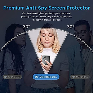 GLASS-M [2 Pack] Privacy Screen Protector for iPhone 14 Pro Max (6.7”), Anti-Spy Tempered Glass Film, Full Covergae Anti Peeping Screen Cover, Compatible with Dynamic Island,Anti-Fingerprint Shield