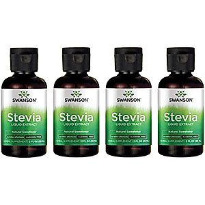 Swanson Liquid Stevia (Alcohol Free) 2 fl Ounce (59 ml) Liquid (4 Pack)