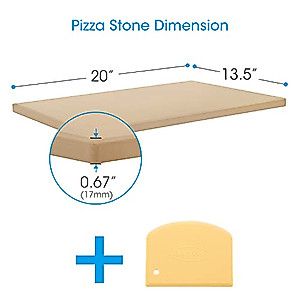 Unicook Large Pizza Stone 20 Inch, Rectangular Baking Stone 20" x 13.5", Heavy Duty Cordierite Bread Stone for Oven Grill, Thermal Shock Resistant, Ideal for Baking Different Sizes of Pizzas or Bread