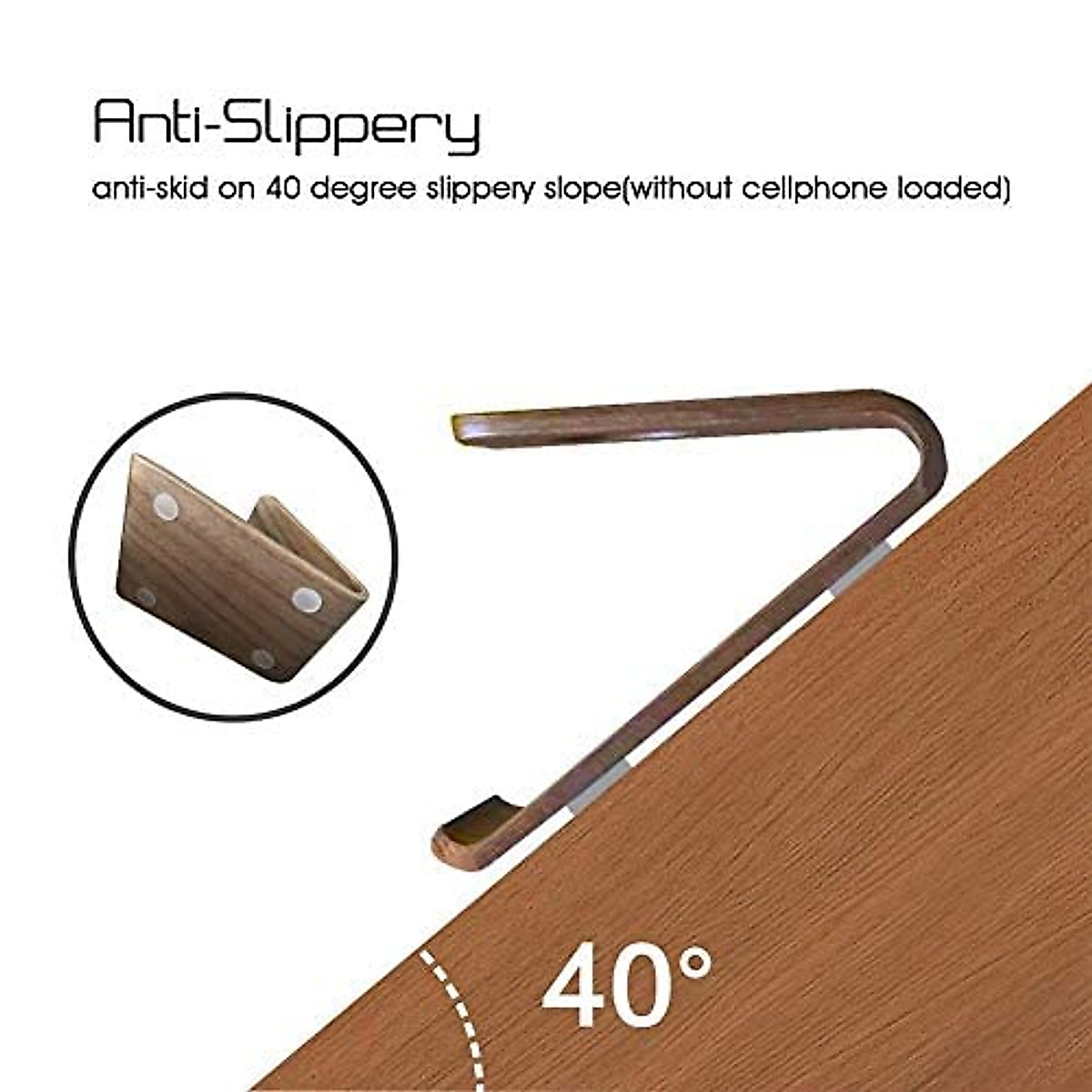 SAMDI Cell Phone Stand, iPhone Wood Dock: Cradle, Holder for Switch All Android Smartphone, iPhone 6 6s 7 8 X Plus 5 5s 5c Accessories Desk - ( Black Walnut )