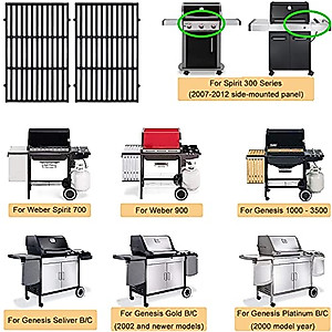 GasSaf 17.5" Grill Grates Replacement for Weber 7638, Spirit 300, Spirit E/S 310, E/S 320, E/S 330, Spirit 700, Genesis 1000-3500, Genesis Gold Silver Platinum B/C, Weber 900, Replaces for 7639 65906