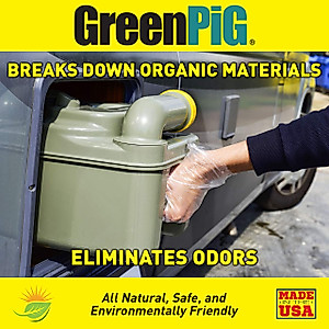 GREEN PIG RV and Marine Holding Tank Treatment, Breaks Down Waste, Eliminates Odors, Environmentally Friendly, 1 Gallon